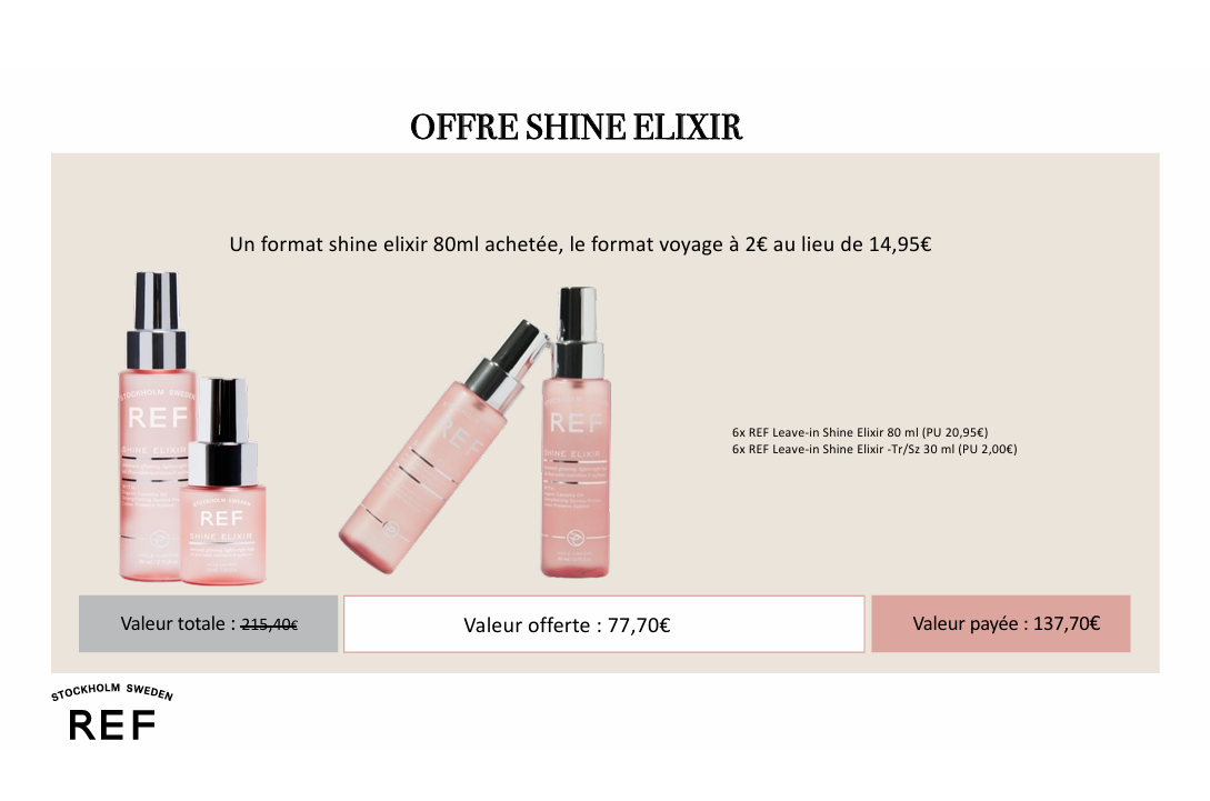REF - OFFRE SHINE ELIXIR – THE GOOD VIBES CONCEPT